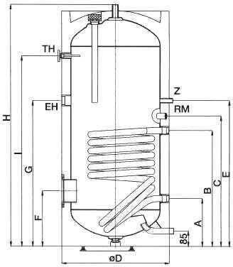 Ballon préparateur ECS de 200 litres avec 1 échangeur - ONSEN
